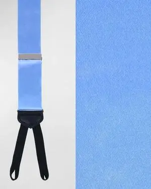 Trafalgar Sutton Silk Suspender Braces - Light Blue