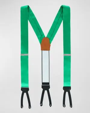 Trafalgar Trafalgar Sutton Silk Suspender Braces Royal Green