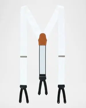 Trafalgar Trafalgar Sutton Silk Suspender Braces White