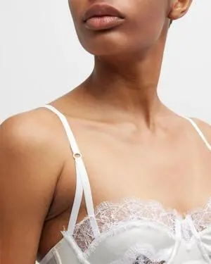 Kiki De Montparnasse Sensuel Lace-trim Underwire Balconette Bra - Ivory
