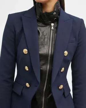 Veronica Beard Lamb Leather Moto Dickey - Black