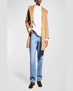 Max Mara Rialto Hair Hooded Coat - Camel