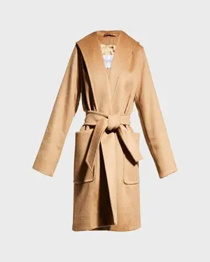 Max Mara Rialto Hair Hooded Coat - Camel