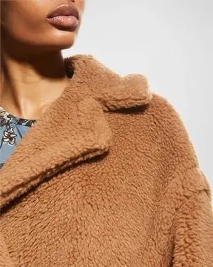 Max Mara Max Mara Double-Breasted Teddy Coat Camel