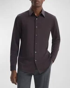 Theory Men & Apos;s Sylvain Shirt In Structure Knit Hickory
