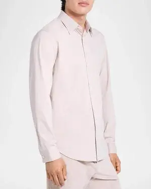 Theory Apos;s Sylvain Shirt In Structure Knit - Silver Stone