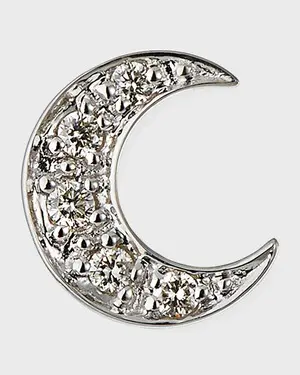 SYDNEY EVAN Sydney Evan 14k White Gold Diamond Crescent Moon Single Stud Earring - White Gold