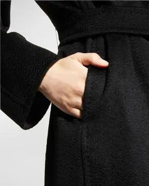 Max Mara Manuela Belted Camel Hair Coat - Black
