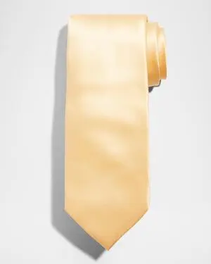 Stefano Ricci Solid Satin Neck Tie - Gold