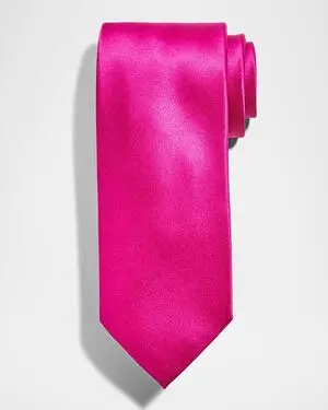 Stefano Ricci Stefano Ricci Solid Satin Neck Tie Magenta