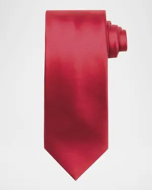 Stefano Ricci Solid Satin Neck Tie - Red