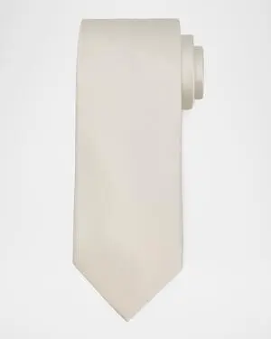 Stefano Ricci Stefano Ricci Solid Satin Neck Tie Silver