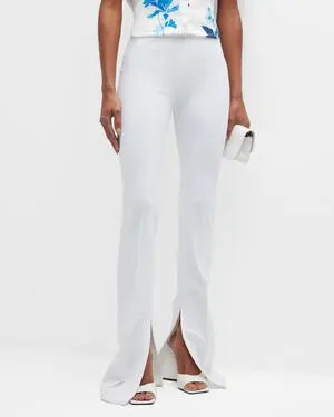 Adam Lippes Neoprene Flare Pants - White
