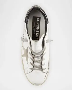 GOLDEN GOOSE Super-star Mixed Leather Sneakers - White/black/ice