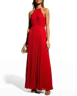 halter top spring dress Anabelle Halter Neck Lace Maxi Dress - Black main image 0