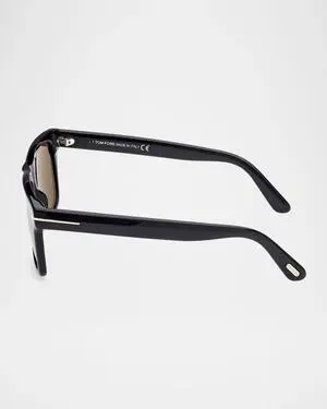 TOM FORD Square Polarized Sunglasses - Black/brown