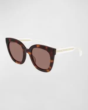 Gucci Acetate Square Sunglasses - Havana