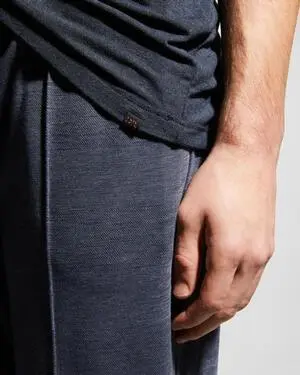 Derek Rose Men & Apos;s Marl Crewneck Short-sleeve Knit Tee Anthracite