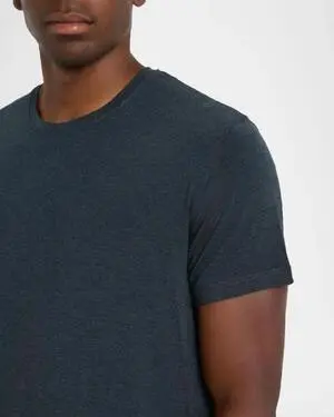 Derek Rose Men & Apos;s Marl Crewneck Short-sleeve Knit Tee Charcoal
