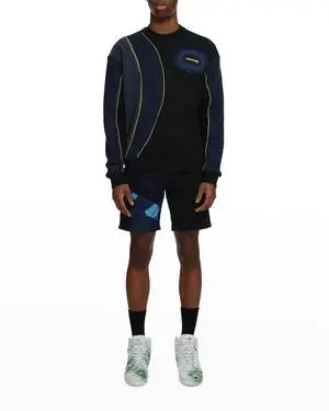 Ahluwalia Men's Curve Knit Sweatshirt - Navy