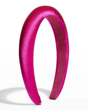 JENNIFER BEHR Jennifer Behr Tori Silk Satin Headband Hot Pink