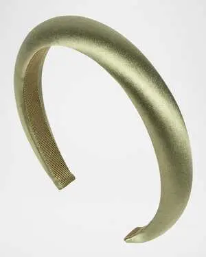 JENNIFER BEHR Jennifer Behr Tori Silk Satin Headband Olive