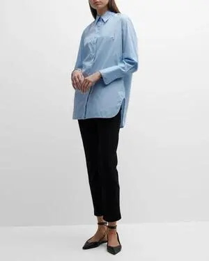 Eileen Fisher Washable Stretch Crepe Slim Ankle Pants - Black