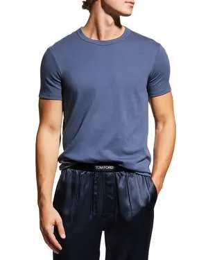 TOM FORD Men & Apos;s Solid Stretch Jersey T-shirt Dark Blue