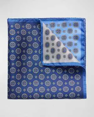 Eton Four-in-one Silk Pocket Square - Blue