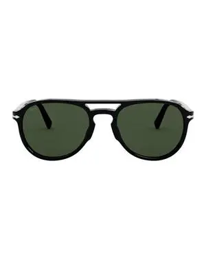 Persol Apos;s 55mm Double-bridge Acetate Aviator Sunglasses - Black