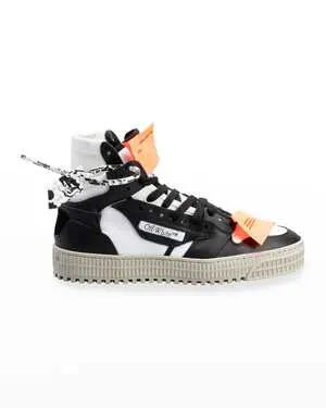 Off-White 3.0 Off Court Two-tone Leather High-top Sneakers Whiteblack