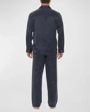 Majestic International Apos;s Silk Dot Pajama Set - Navy Dot
