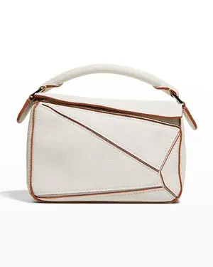 Loewe Puzzle Mini Top-handle Bag In Grained Leather One-color