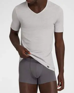 Hanro Ultralight Cotton V-neck T-shirt 2654 - Silver Gre