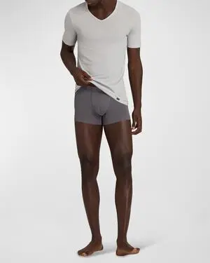 Hanro Ultralight Cotton V-neck T-shirt Silver Grey