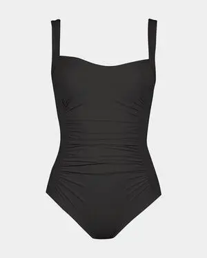 KARLA COLLETTO Karla Colletto Ruch-Front Underwire One-Piece Swimsuit - Black