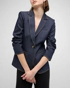 Cinq À Sept Khloe Denim Blazer - Indigo