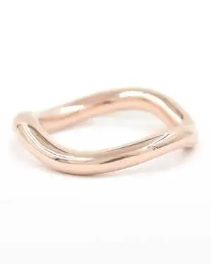 BONDEYE JEWELRY Popie Wave Ring In Solid 14k Gold, Size 6-8 - Rose Gold