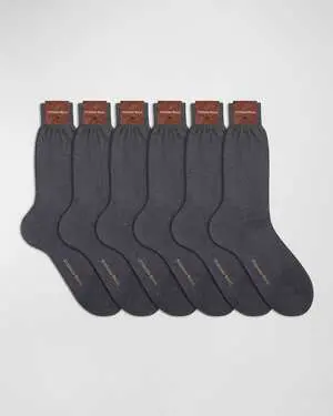 Stefano Ricci Stefano Ricci 6-Pack Cotton Crew Socks Gray