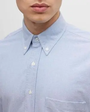 Thom Browne Apos;s Classic Sport Shirt W/ Stripes - Light Blue