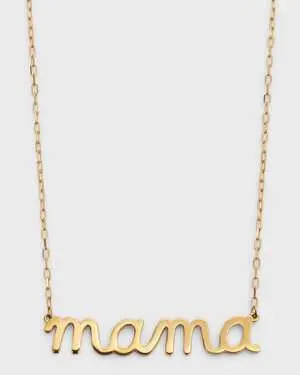 SYDNEY EVAN Sydney Evan 14K Yellow Gold Mama Script Pendant Necklace Yg
