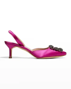 manolo blahnik - Hangisi Kitten-Heel Slingback Pumps