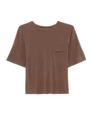 Eberjey Finley Patch Pocket Pajama Top - Hazelnut