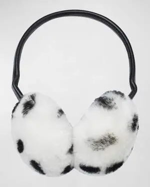 Gorski Gorski Lamb Shearling Earmuffs White Black Spott