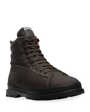 Camper Men's Brutus Recycled Fabric Suede Lace-up Boots - Dark Gray