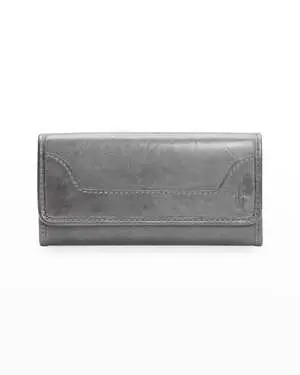 THE FRYE COMPANY Melissa Flap Organizer Wallet Carbon