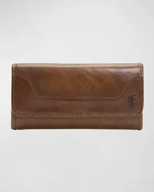 THE FRYE COMPANY Melissa Flap Organizer Wallet Khaki