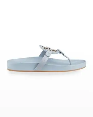 Tory Burch Miller Cloud Leather Thong Sandals Cloud Blue Cloud