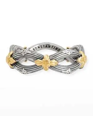 Konstantino Delos Two-tone Interwoven Ring, Size 7 - Sterling Silver