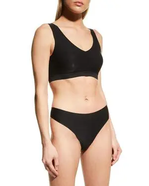 Chantelle Soft Stretch Padded V-neck Bra Top, 2-pack Black